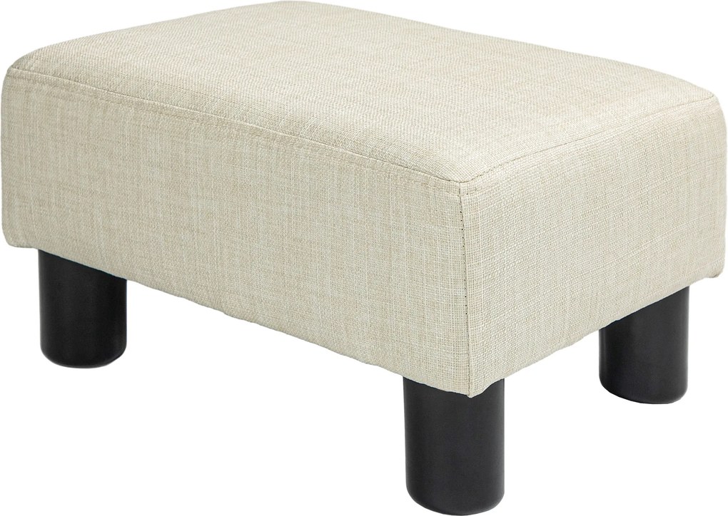 HOMCOM sedací puf 40×30×24 cm, do 110 kg, béžová