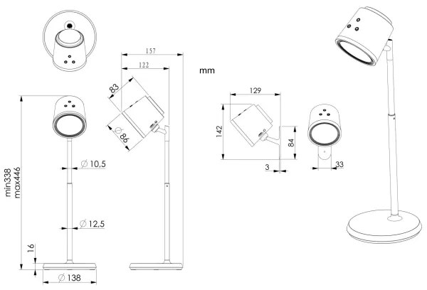 Globo 58454W - LED Stmívatelná dotyková stolní lampa MEEYA LED/6W/3,7V bílá