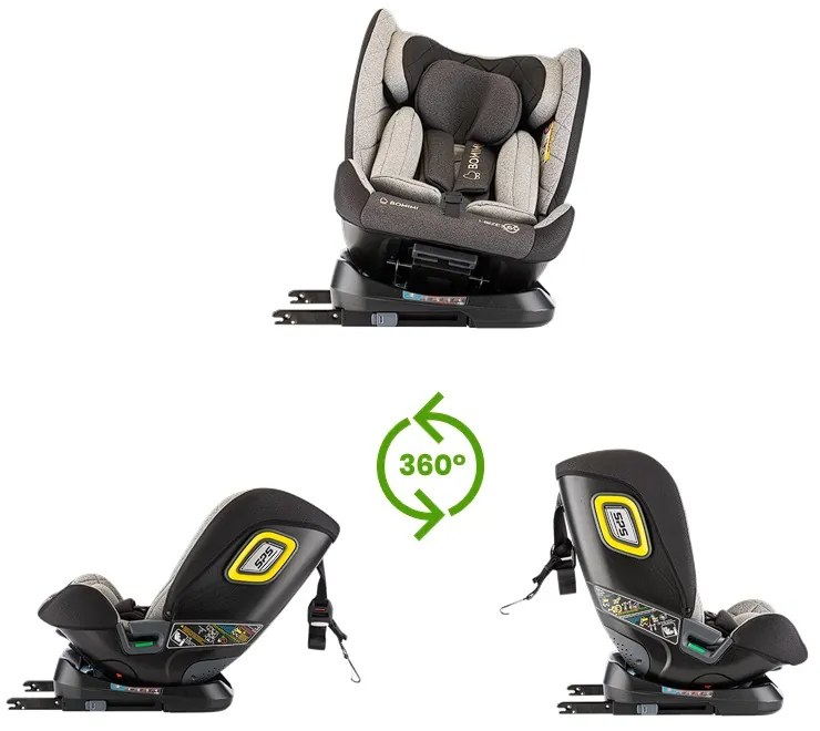 Bomimi IDEAfix I-SIZE 360° 40-150 autosedačka, metalic melange