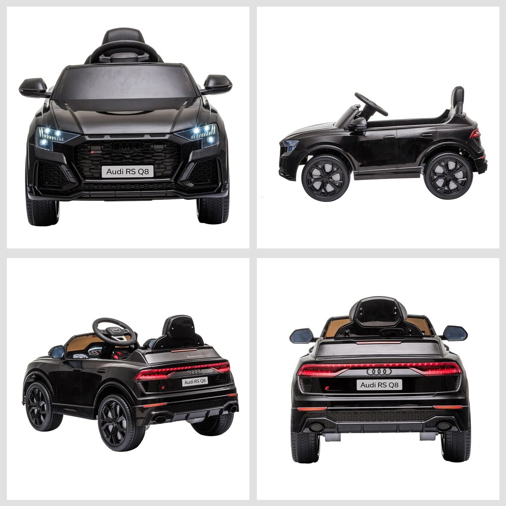 HOMCOM Dětské Elektrické Auto +3 roky Licencované Audi RS Q8 se 6V Baterií, 2 Motory, Dálkovým Ovládáním, Hudbou, MP3, Klaksonem a Světly, Maximální …