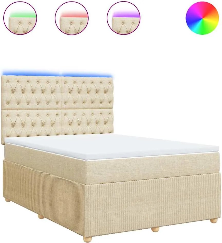 Box spring postel s matrací krémová 140x200 cm textil 3294391