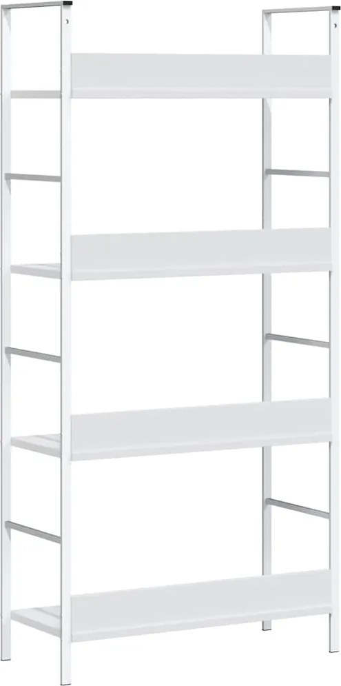 Knihovna se 4 policemi bílá 60x27,6x124,5 cm kompozitní dřevo 288224
