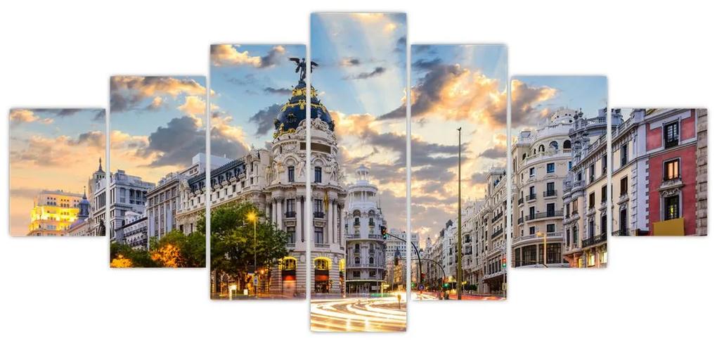 Obraz - Calle Gran Vía, Madrid, Španělsko (210x100 cm)