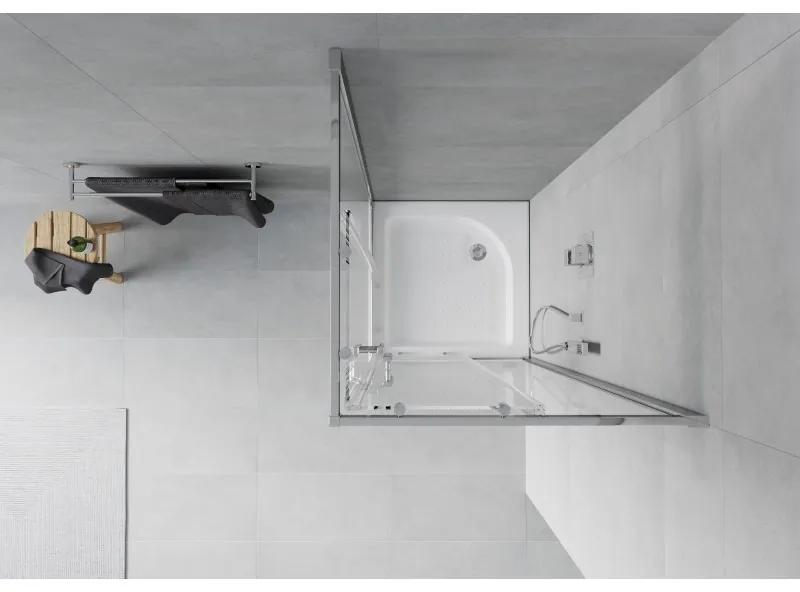 Mexen Rio čtvercový sprchový kout 70 x 70 cm, Průhledné, Chromovaná + sprchová vanička Rio, Bílá - 860-070-070-01-00-4510