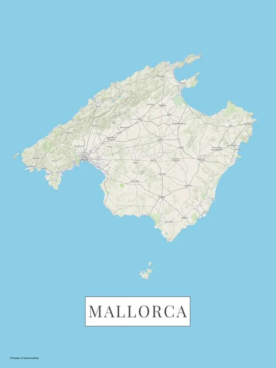 Mapa Mallorca color, (30 x 40 cm)