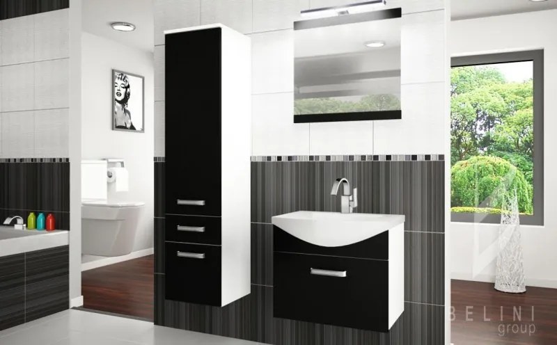 Moderní koupelnová sestava FINE s led osvětlením 2PRO + zrcadlo a umyvadlo 01 ZDARMA!! 186