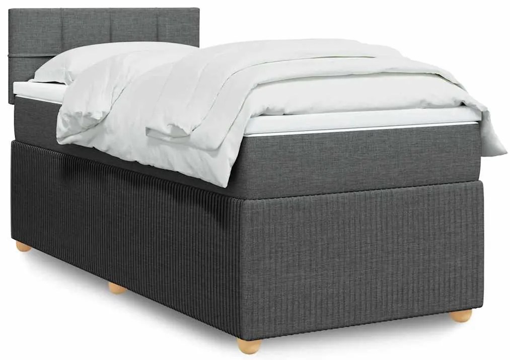 Box spring postel s matrací tmavě šedá 90x200 cm textil 3289640