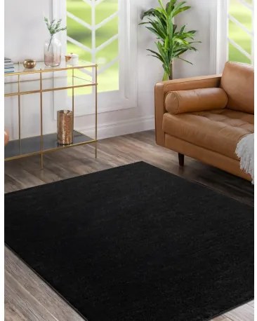 koberec SOFTY, Jednotný, Jednobarevný, černý velikost 240x330 cm | krásné koberce cz