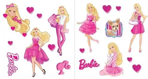 Samolepky na zeď dětské Barbie SDC046 30 x 40 cm IMPOL TRADE