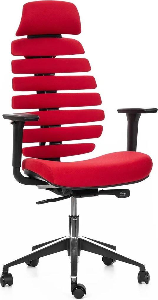 MERCURY Ergonomická kancelářská židle LOMAX - červená látka / nosnost 150 kg
