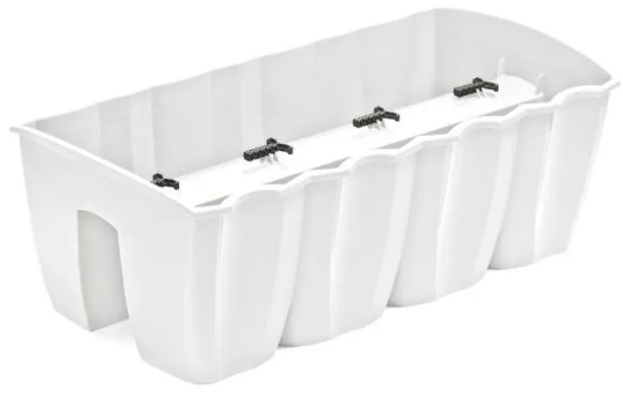 PROSPERPLAST Závěsný truhlík - CROWN Rozměr: 24,2x27,8 cm, Barva: bílá