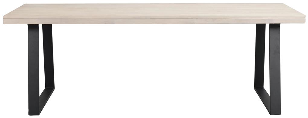 Bělený masivní dubový jídelní stůl Rowico Madis U, 220 cm