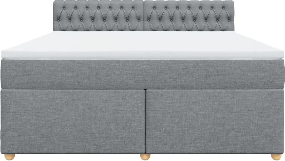 Box spring postel s matrací světle šedá 180 x 200 cm textil 3289066