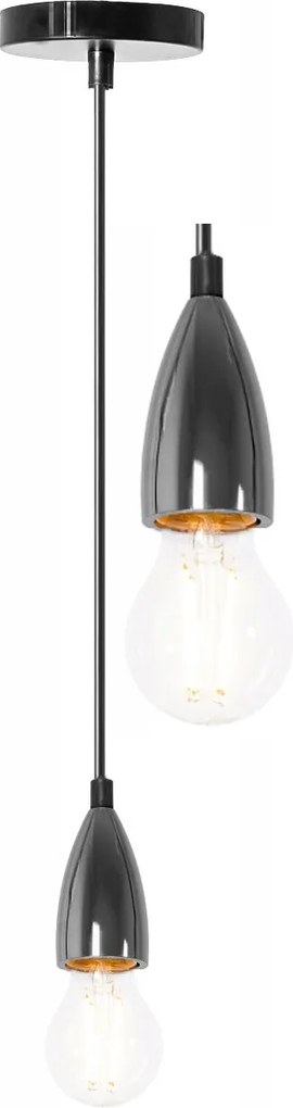 Toolight Rea, Stropní lampa Závěsná žárovka Chrome Black APP357-1CP, OSW-08423