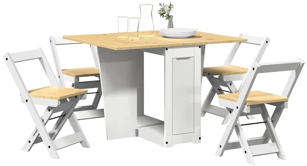5dílný jídelní set Butterfly Corona skládací bílý borovice 3295717