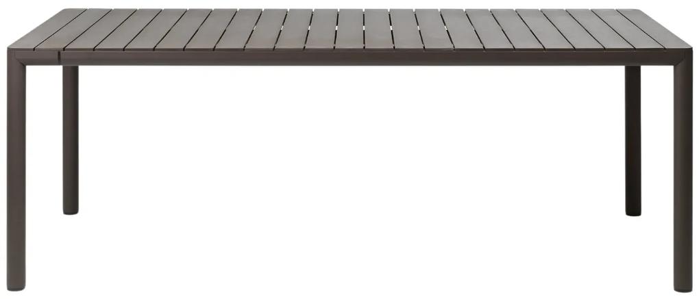 Nardi Tmavě hnědý plastový rozkládací zahradní stůl Tevere 211/275 x 100 cm
