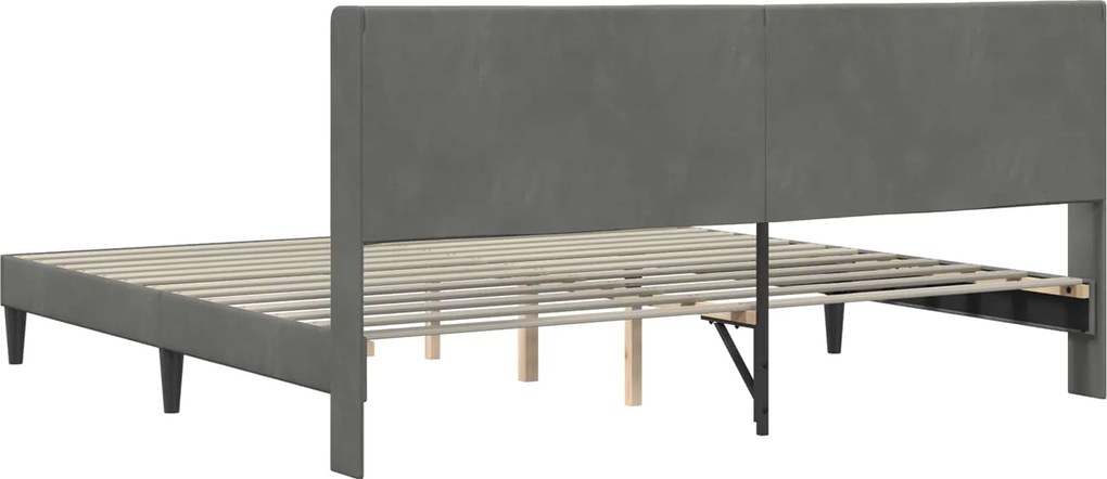 Rám postele s čelo Tmavě šedá 180 x 200 cm Samet 3414669