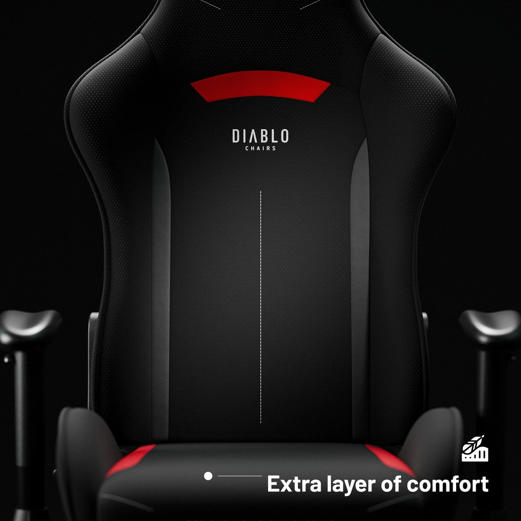 Látková herní židle Normal Size, černo-červená: Diablo X-Starter
