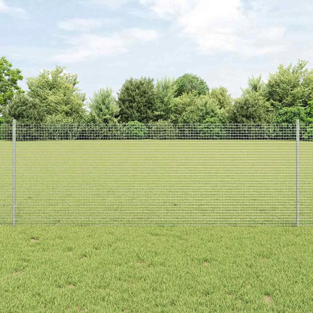 Svařovaná drátěná plotovina s tyčkami 50 x 0,8 m Stříbrná 3336393