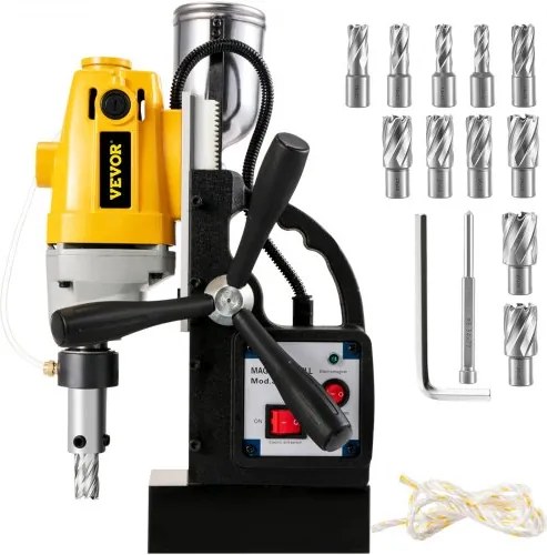 MD40 3,8 cm Elektrická magnetická vrtačka s lisem na vrtačku s 11PC HSS sadou