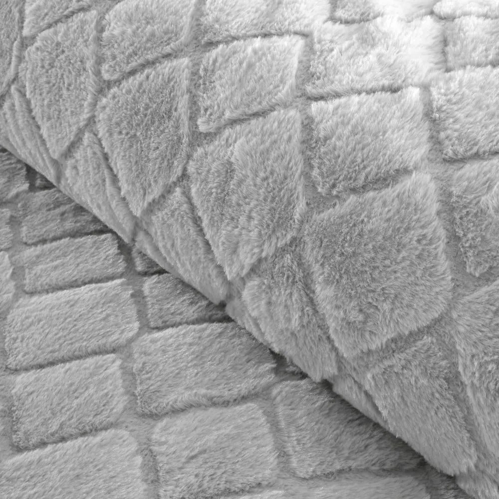 Šedé povlečení na dvoulůžko z mikroplyše 200x200 cm Cosy Diamond – Catherine Lansfield