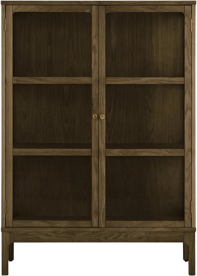 Tmavě hnědá vitrína v dekoru dubu 90x126x40 cm Zamora – House Nordic