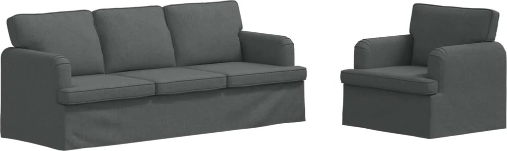 Set pohovek 2 ks Tmavě šedá textil 3407605