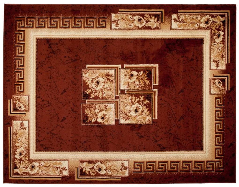 Chemex Moderní koberec Atlas - geometrické tvary 1 - hnědý Rozměr koberce: 60x100 cm