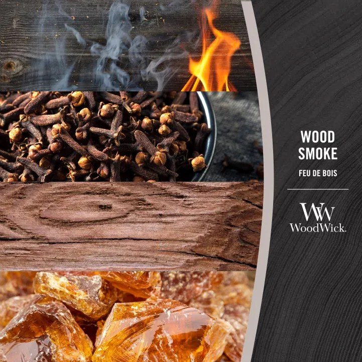 WoodWick – svíčka Wood Smoke (Kouř z cedrového dřeva) Velikost: střední 275 g