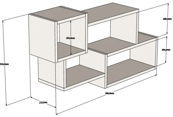 Nástěnná police AFRO 51x90,6 cm bílá/hnědá