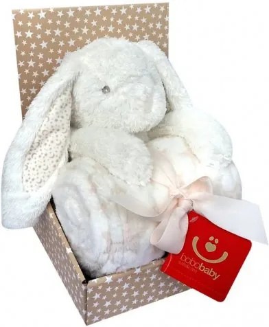 Dětská plyšová deka + hračka - králíček