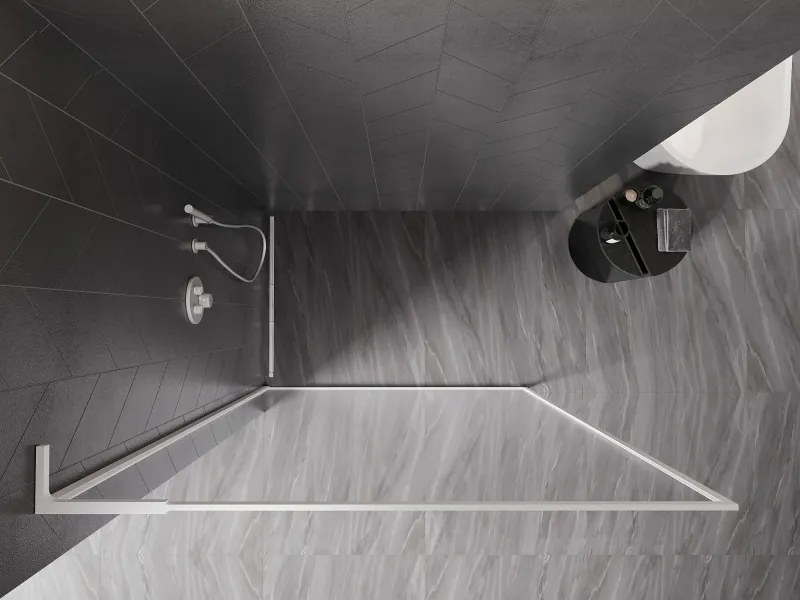 Mexen Kioto-XF L sprchová stěna Walk-in s rámem 80 x 202 cm, transparentní 10 mm, bílá - 800-080-174-20-00-XF