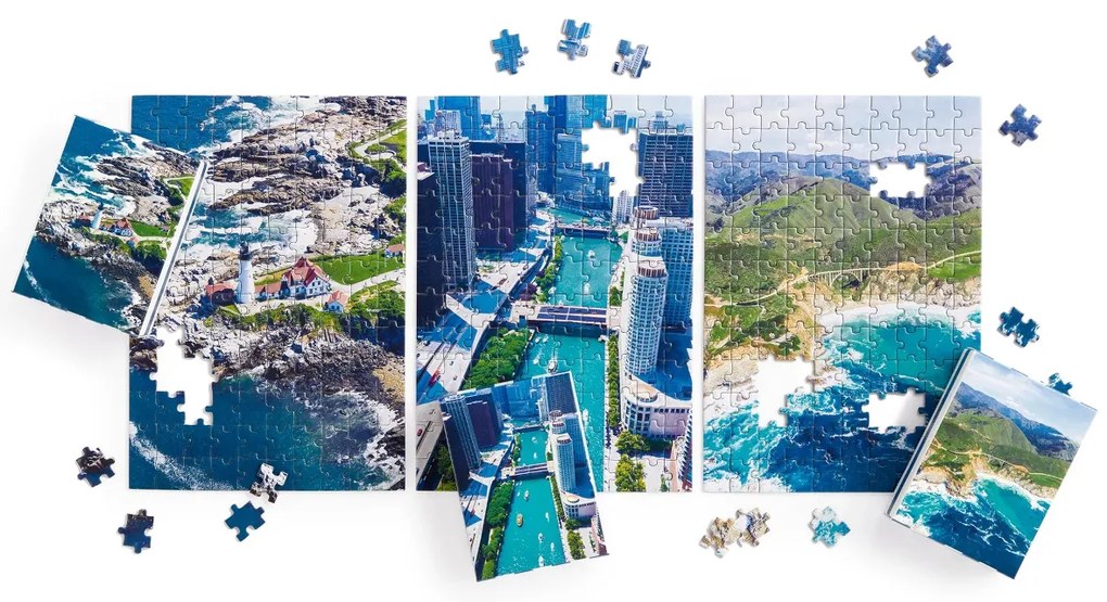 Galison Puzzle Letecké záběry USA 3×120 dílků
