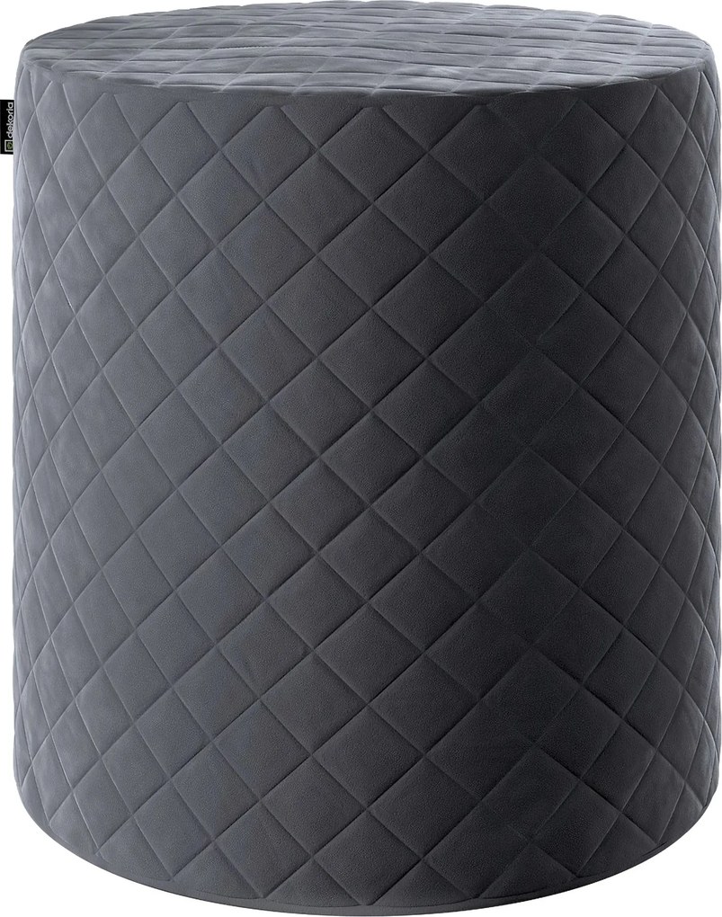 Sedák Barrel pevný, s prošitím barva šedá látka lesklé, sametová