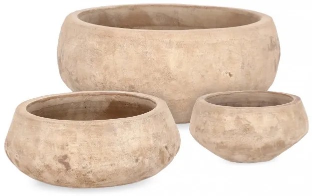 BIZZOTTO Set 3 květináčů MINH světle hnědá