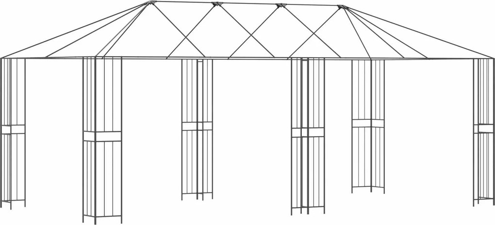 Rám altánu bez látky altánu 6 x 3 m Černá Ocel 3375981