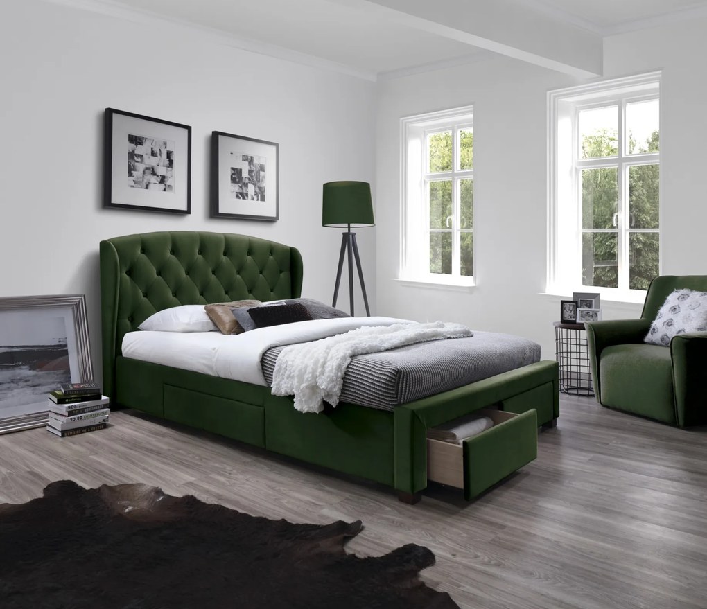 PROXIMA STORE.cz - Manželská postel SABRINA - zelená - 160 Velikost postele: Pre matrac 160 x 200 cm