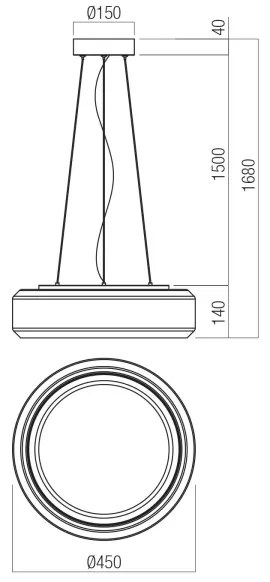 Redo 01-3592 - LED Lustr na lanku SOLERA LED/36W/230V pr.45 cm CRI 93 3000/4000K