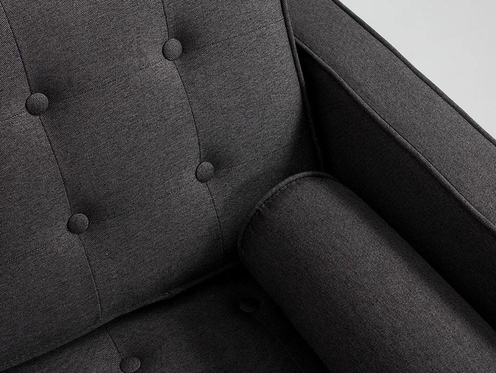 Nordic Design Antracitově šedá látková třímístná rozkládací pohovka Emmet Timber 220 cm