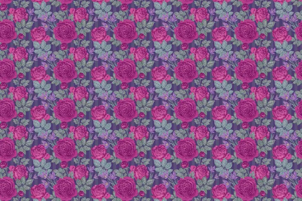 DIMEX | Vliesová fototapeta Vintage vektor květy II. MS-5-2017 | 375 x 250 cm| fialová, šedá, růžová