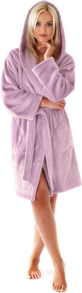 Krátký župan s kapucí Siena mauve 33 56 4353 - L/XL