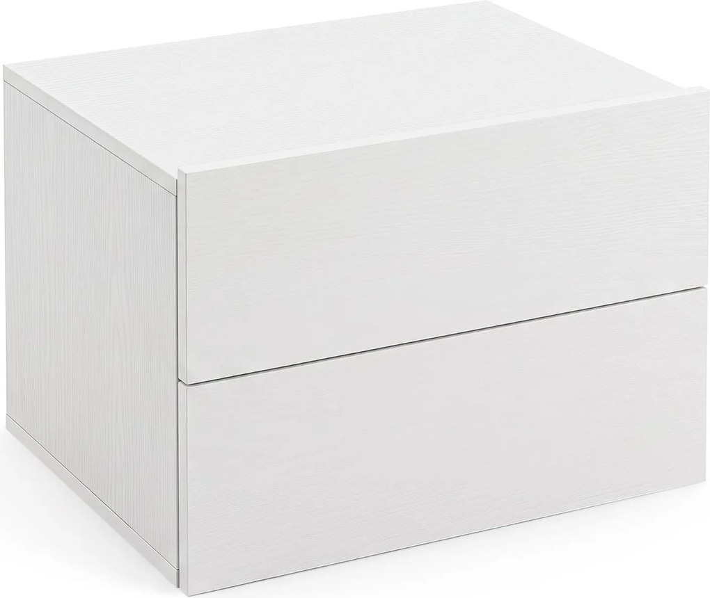 Costway Nástěnný noční stolek s 2 zásuvkami Plovoucí dřevěný – 42 × 30 × 29 cm