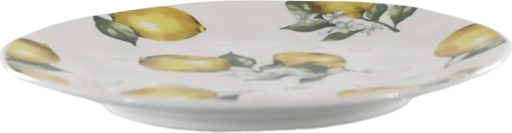 Porcelánový dezetní talíř s citróny Maison Limone Blossom - Ø 20*2 cm