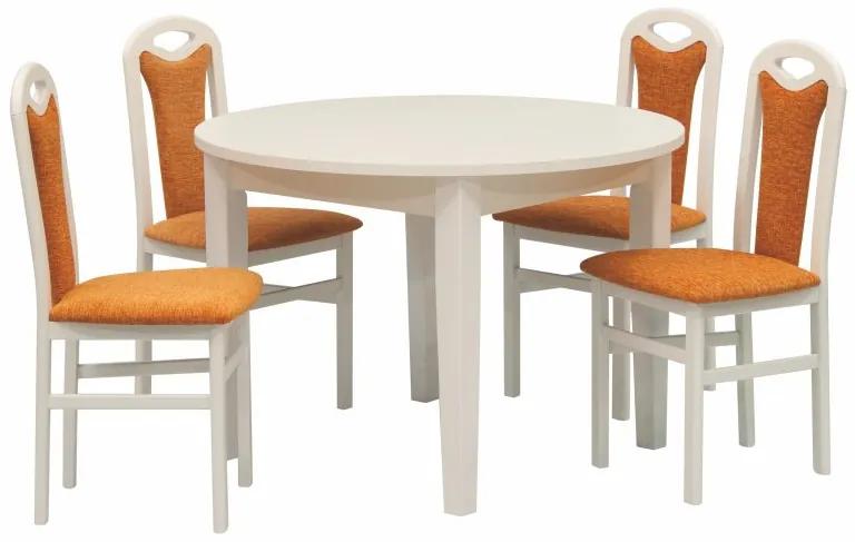Stima Dřevěná jídelní židle BERTA | Odstín: bílá,Sedák: bolton new verde 5