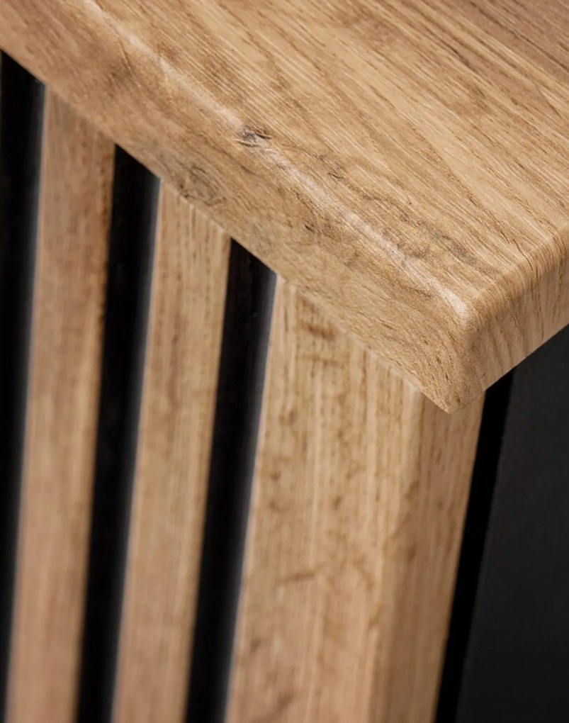 Skříňka pod umyvadlo 60 cm se zásuvkami a deskou (XILO BLACK WOTAN 82-60-D-2S)