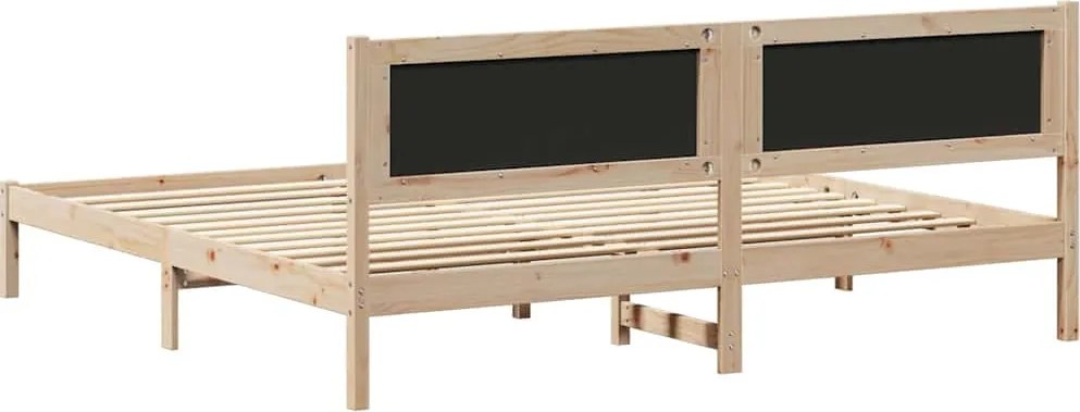 Rám postele s čelo Tmavě šedá 200 x 200 cm Masivní borové dřevo 3394239