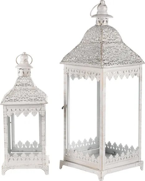 Set dvou kovových luceren bílý JL326 (2 ks)