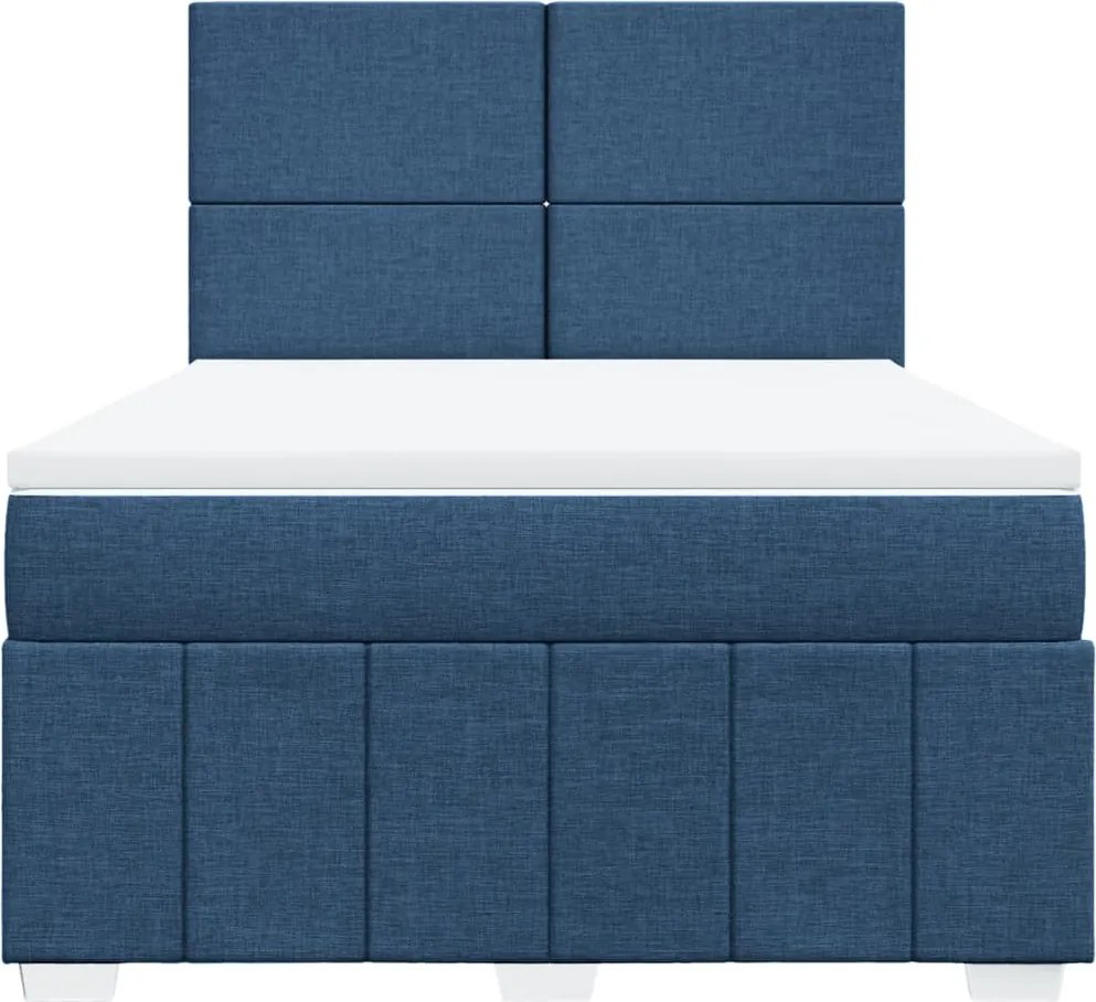 Box spring postel s matrací modrá 160x200 cm textil 3291718