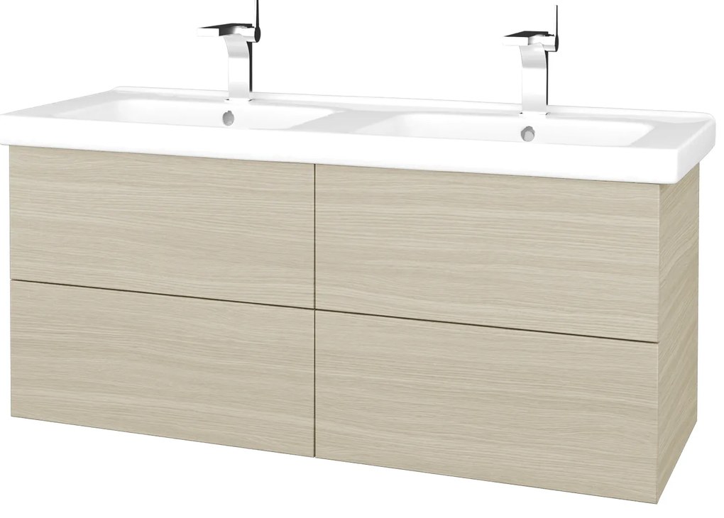 Dřevojas Koupelnová skříň VARIANTE SZZ4 125 (umyvadlo Harmonia) Varianta: N01 Bílá lesk / D02 Bříza
