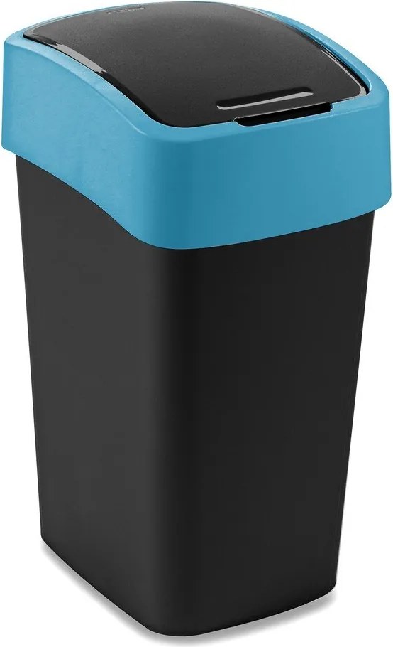 Černý/modrý plastový odpadkový koš na tříděný odpad 25 l Flip Bin – Curver